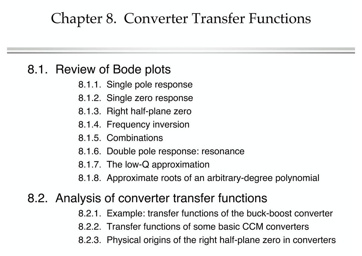 Ch8slides - okk - Chapter 8. Converter Transfer Functions 8. Review of ...