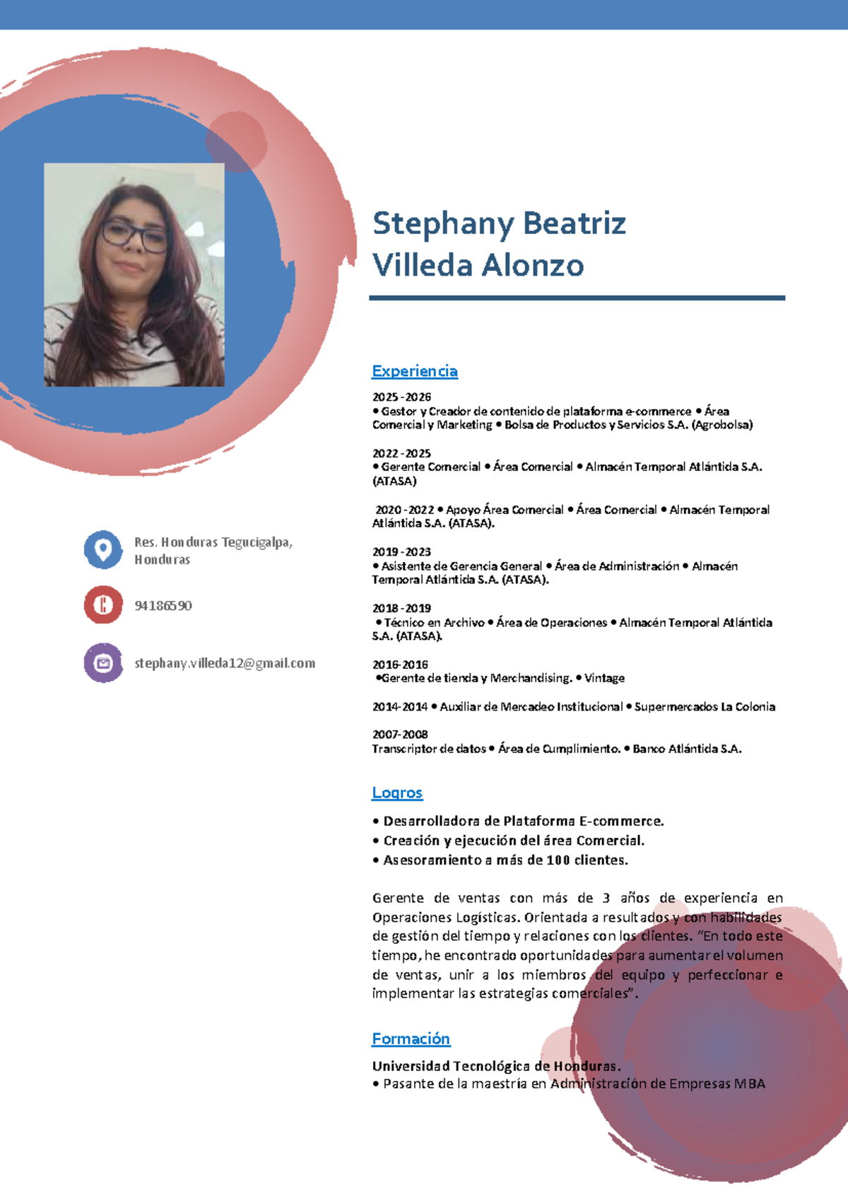 Experiencia Profesional de Stephany Beatriz Villeda Alonzo 2025 - Studocu
