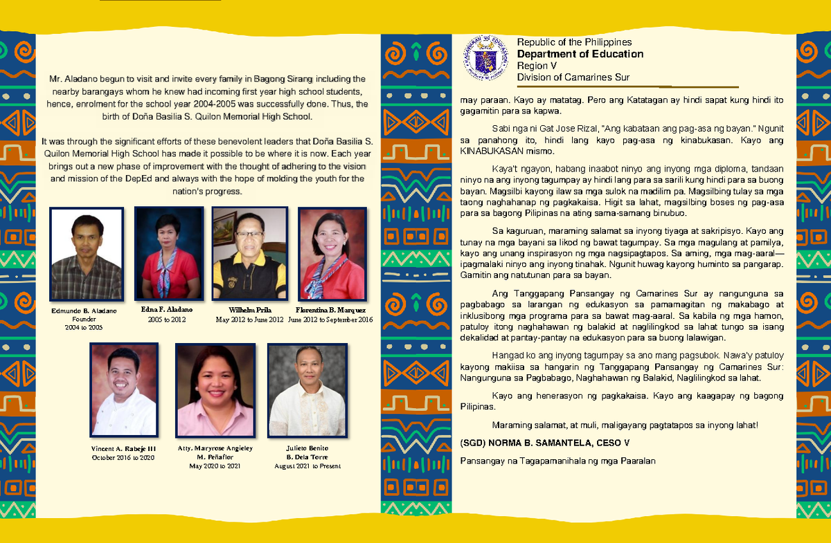 Doña Basilia S. Quilon Memorial High School: A Legacy of Education ...
