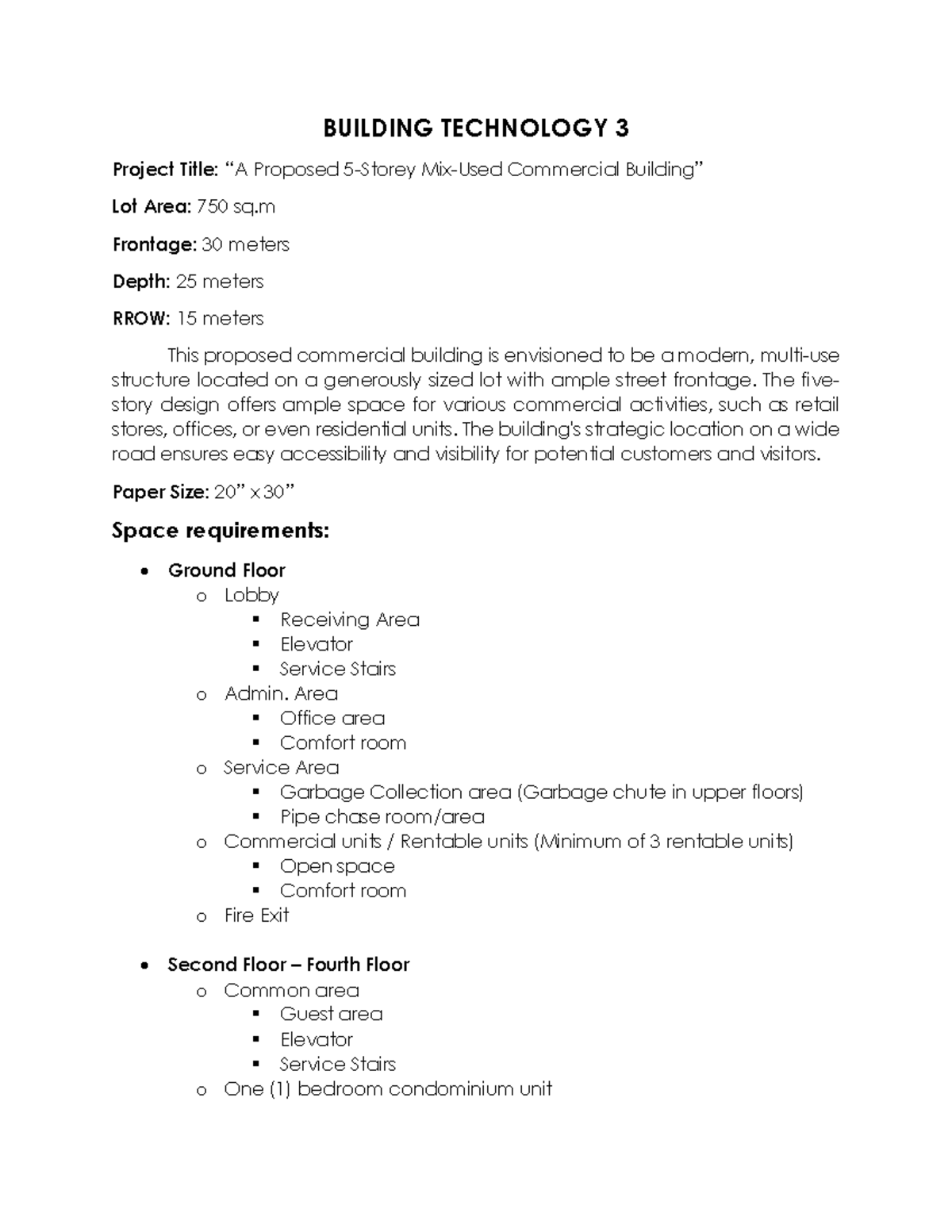 BT3 - Proposed 5-Storey Mixed-Use Commercial Building Design - Studocu