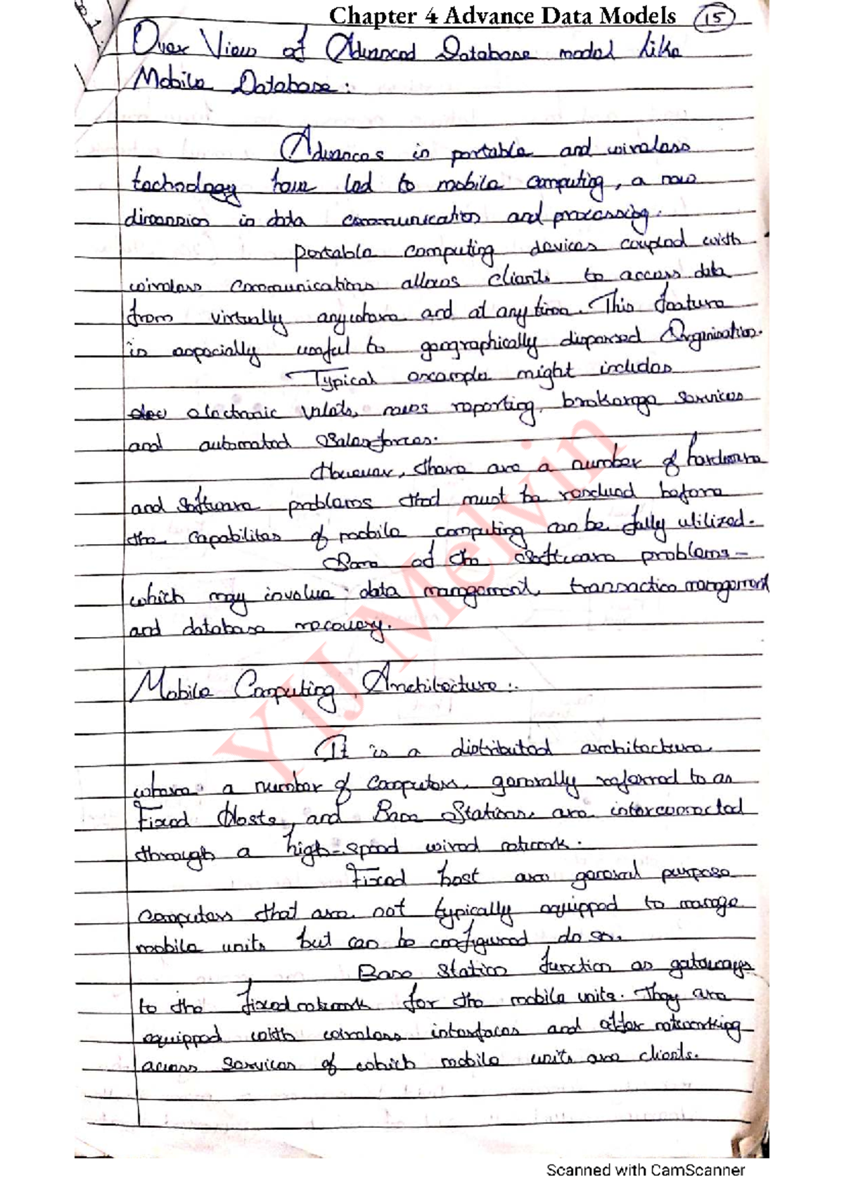 Module 4: Advanced Data Models - Handwritten Notes Overview - Studocu