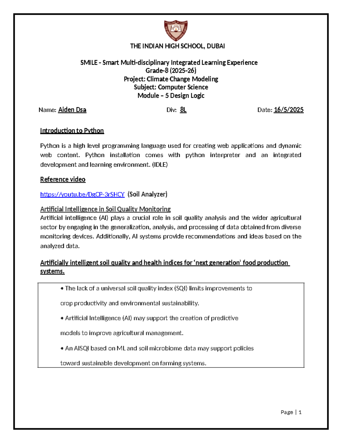 Computer Science Module 5: Climate Change Modeling & Python Programming ...