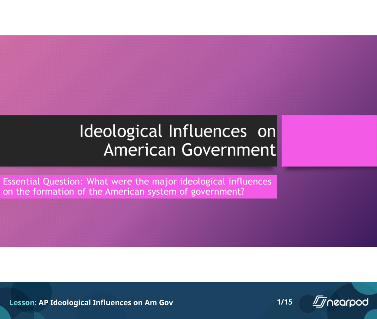 Lesson: AP Ideological Influences on Am Gov Overview - Studocu
