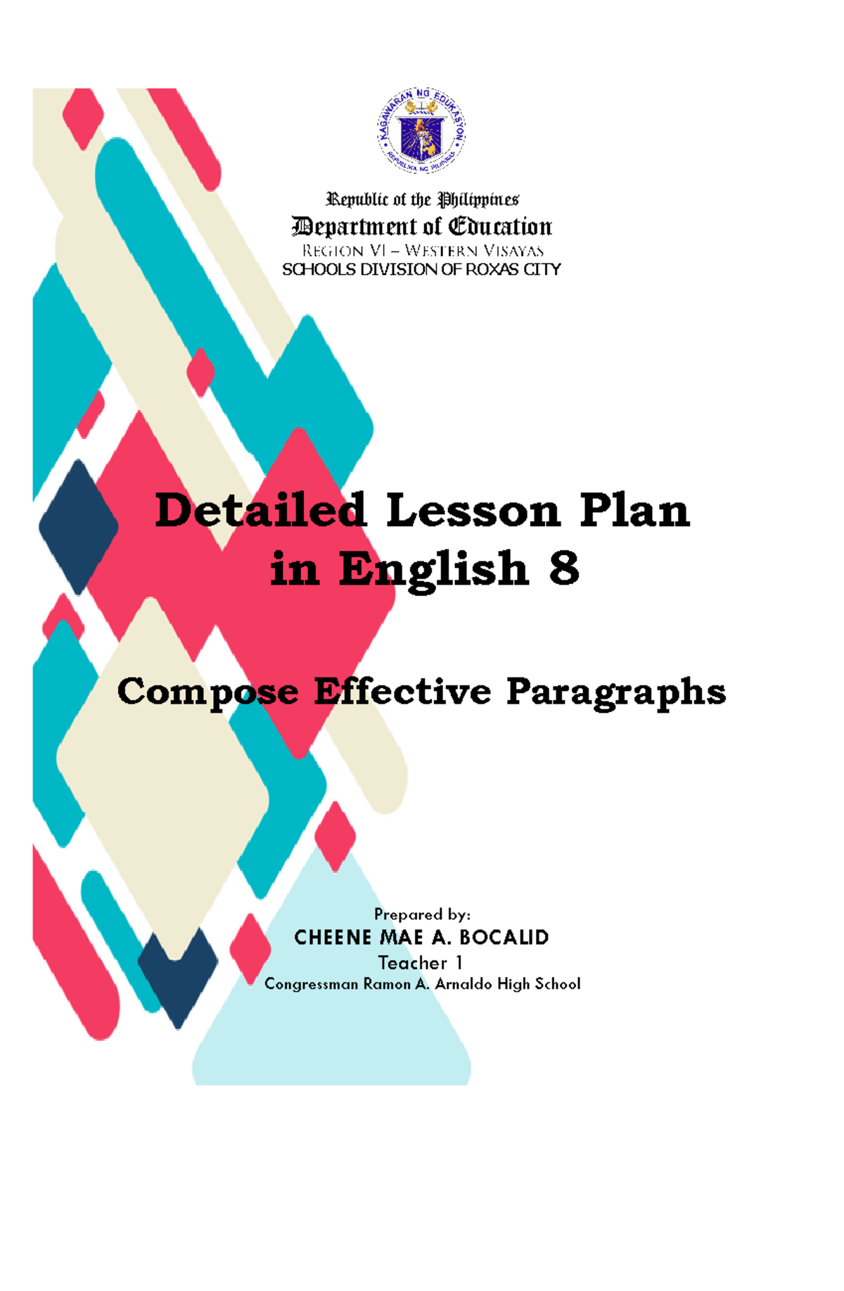 DLP ENGLISH 8: Mastering Paragraph Composition Guidelines - Studocu