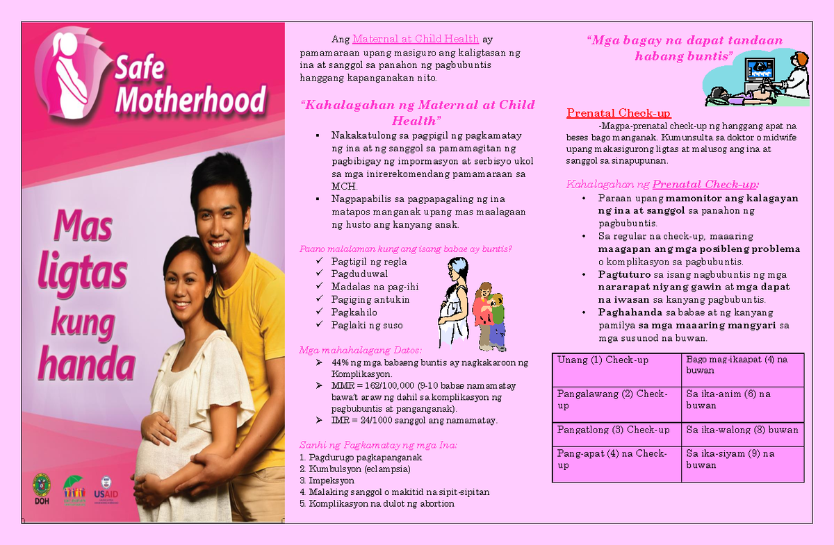Health-teaching-brochure - Ang Maternal at Child Health ay pamamaraan ...