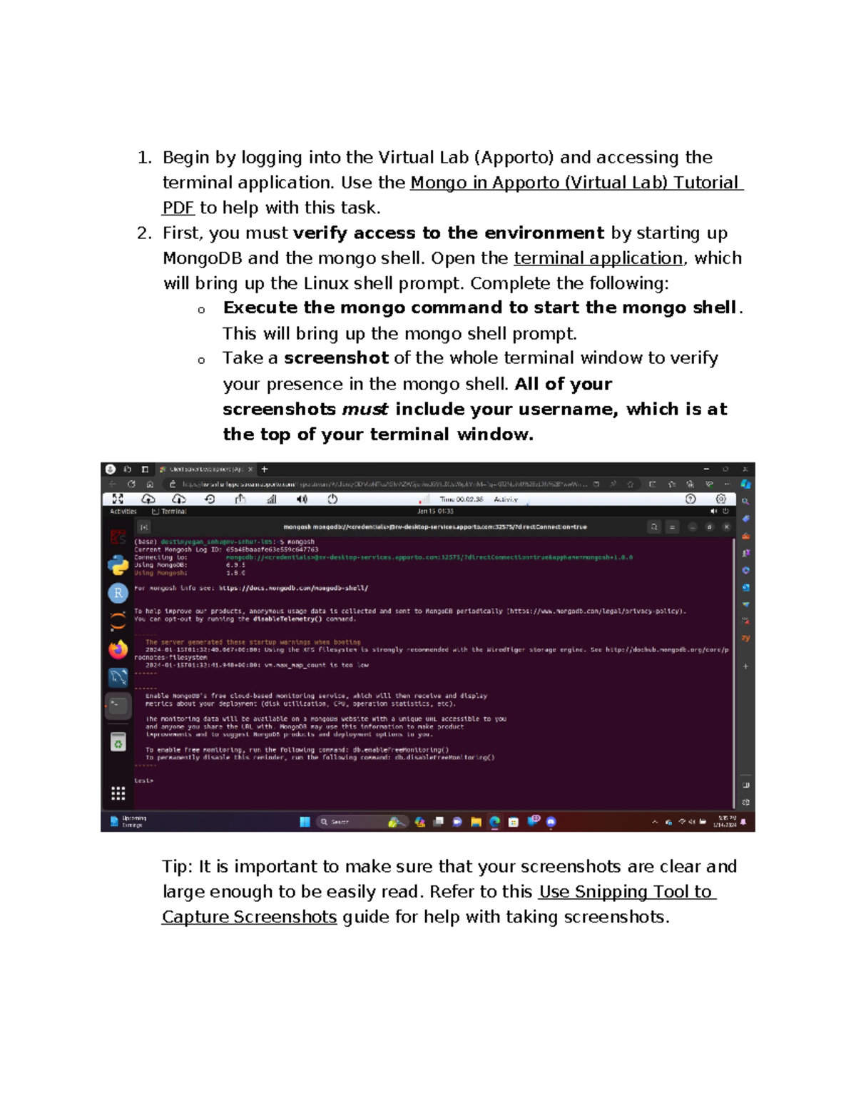 1-3 Assignment: Intro to MongoDB Lab and Command Execution - Studocu