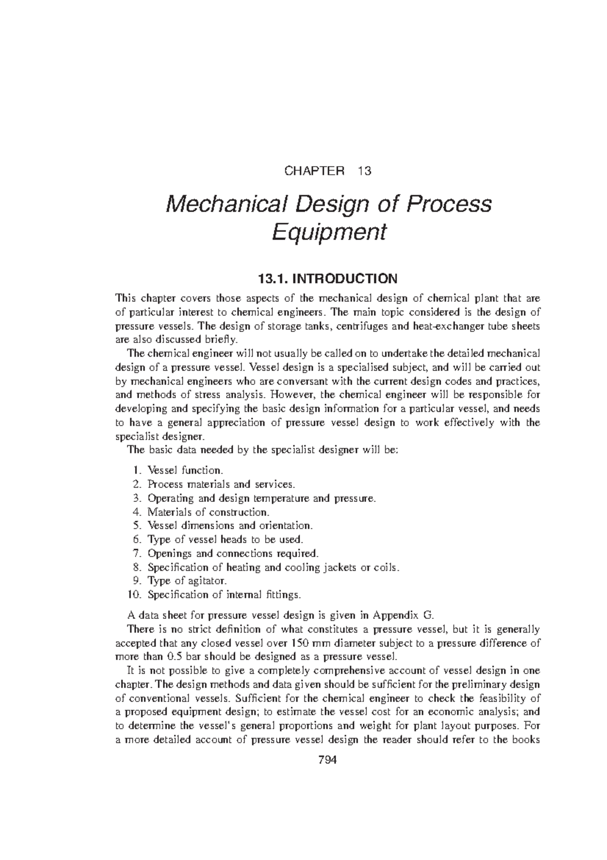 Mechanical Design of Process Equipment: Chapter 13 Overview - Studocu