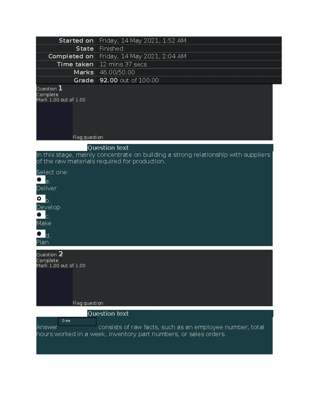 UGRD ITE6220 Information Management prelimexam riri - Started on Friday ...