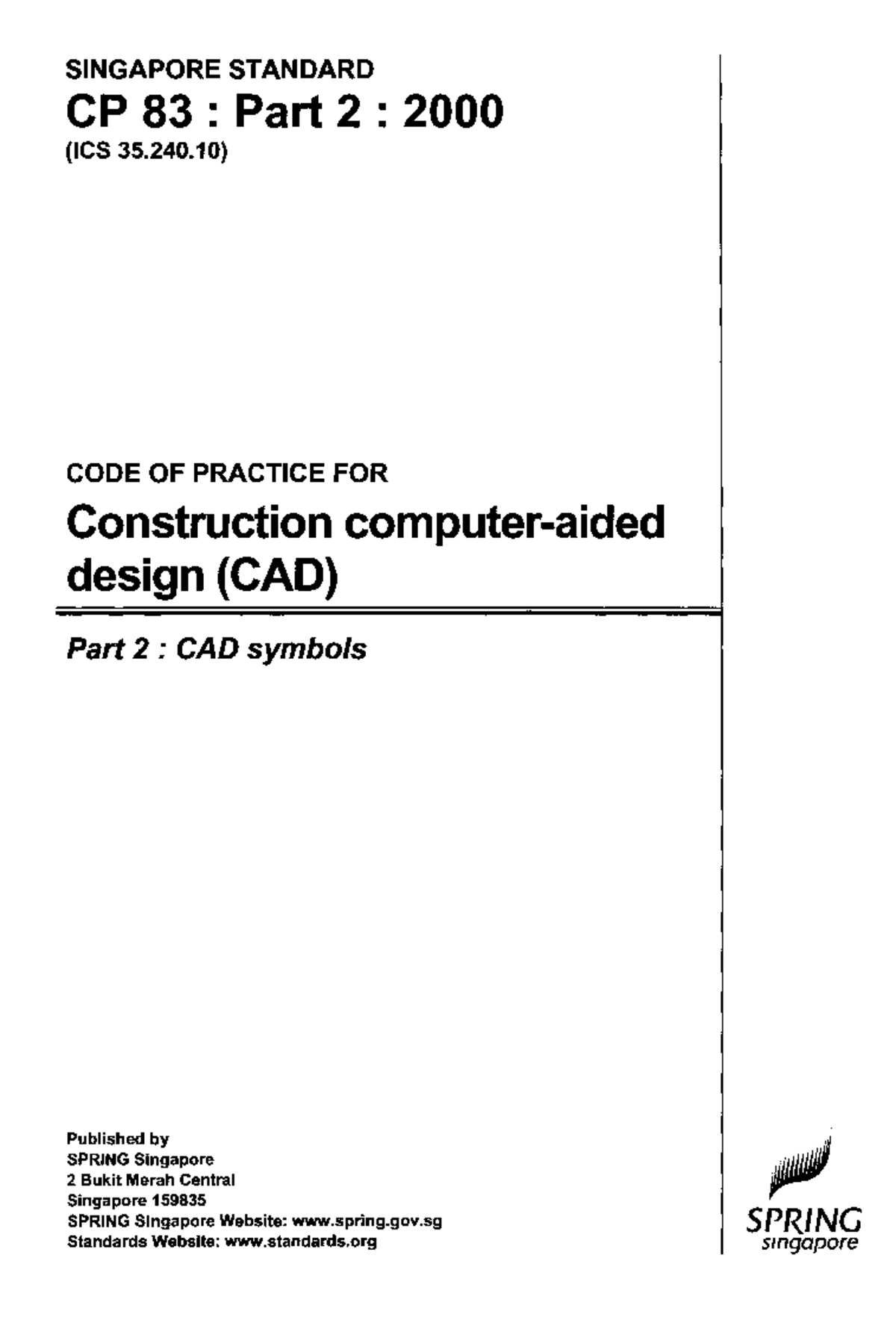 CP 83: Part 2 - Code of Practice for CAD Symbols (Amendment 1) - Studocu