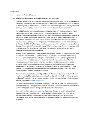 C843 - Managing Information Security - KOP1 - C843 – KOP Part 1 – Incident Analysis and Response ...