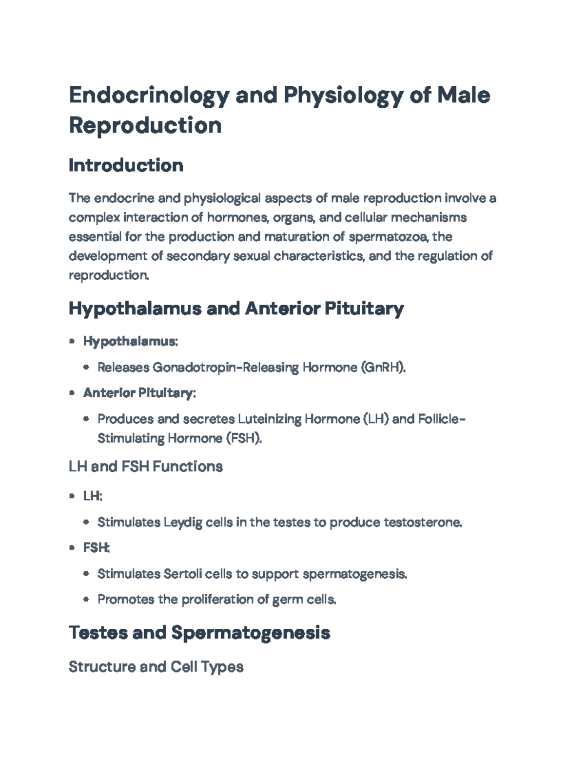 Endocrinology and Physiology of Male Reproduction: Key Insights and ...