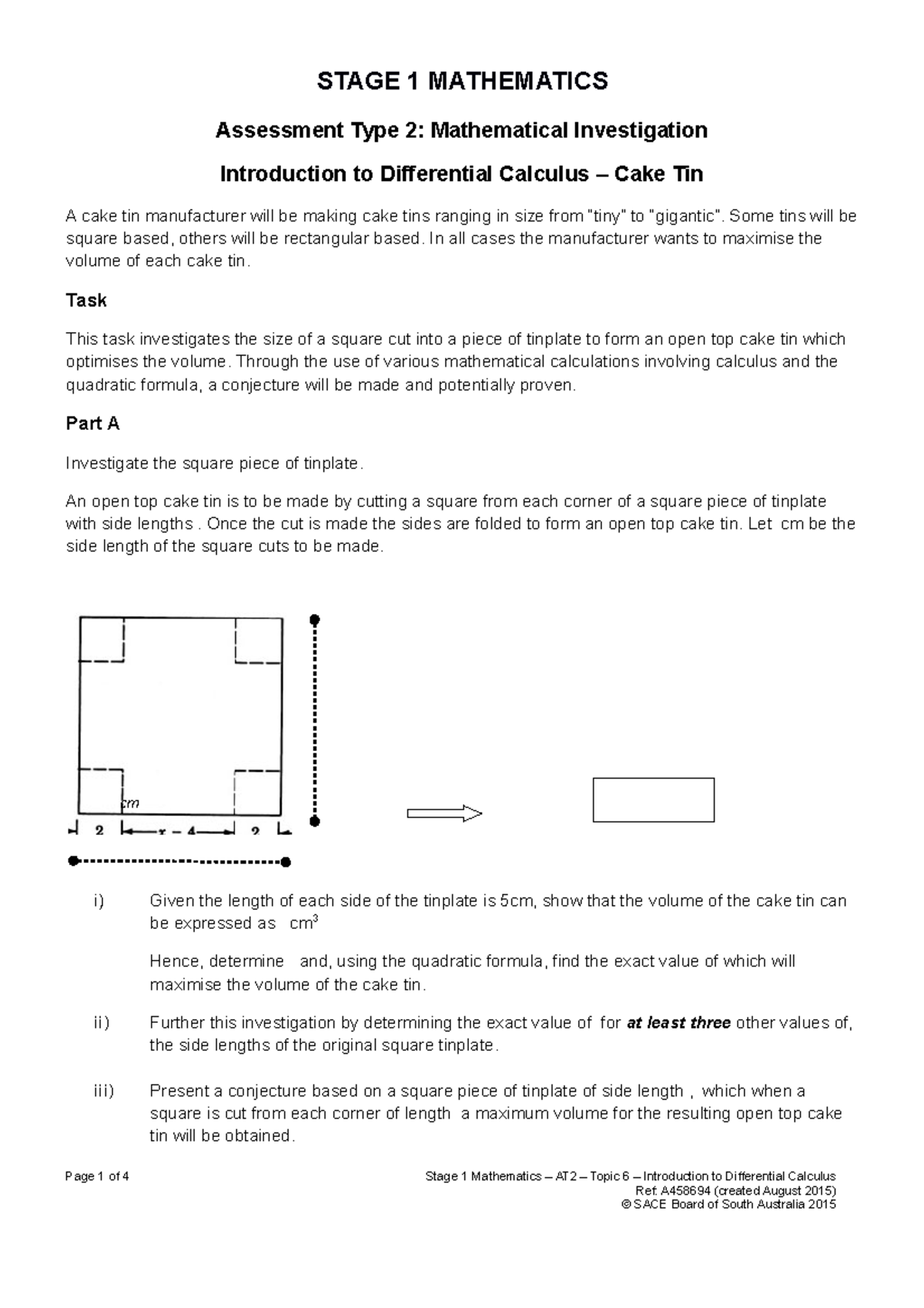 Final Exam - Stage 1 Mathematics - Topic 06: Differential Calculus ...