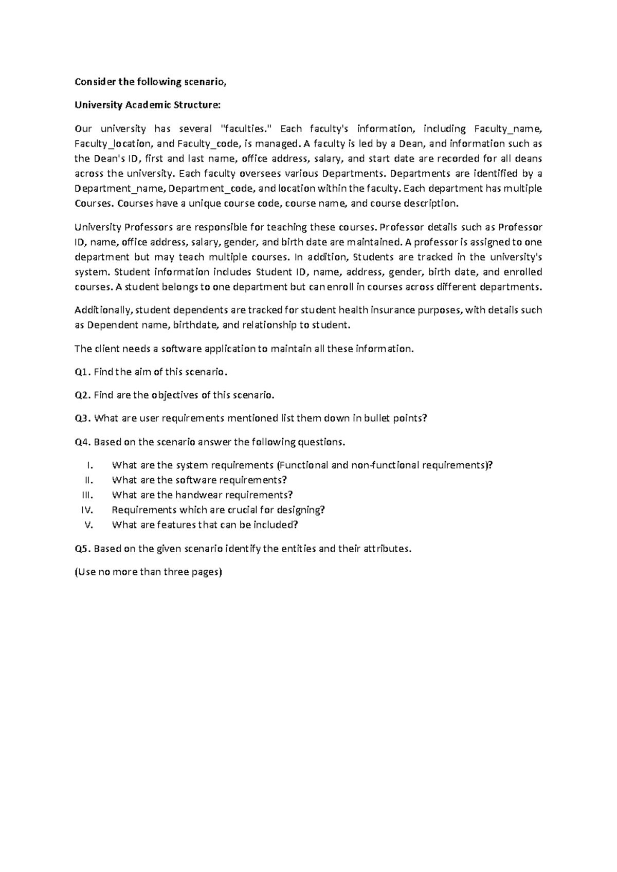 University Scenario Requirements Analysis Document - Studocu