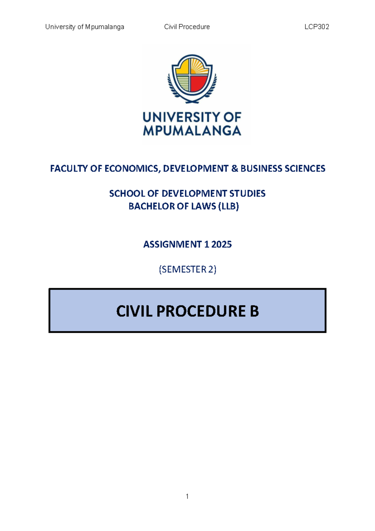 LLB LCP302 Assignment 1: Civil Procedure Group Task on Judge Parker - Studocu