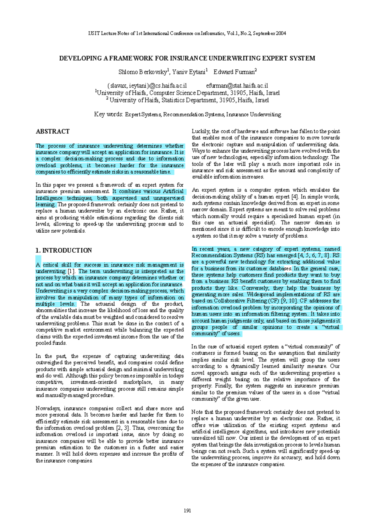 IJSIT Lecture Notes: 1st Int. Conf. on Informatics, Vol.1, No.2 - Studocu