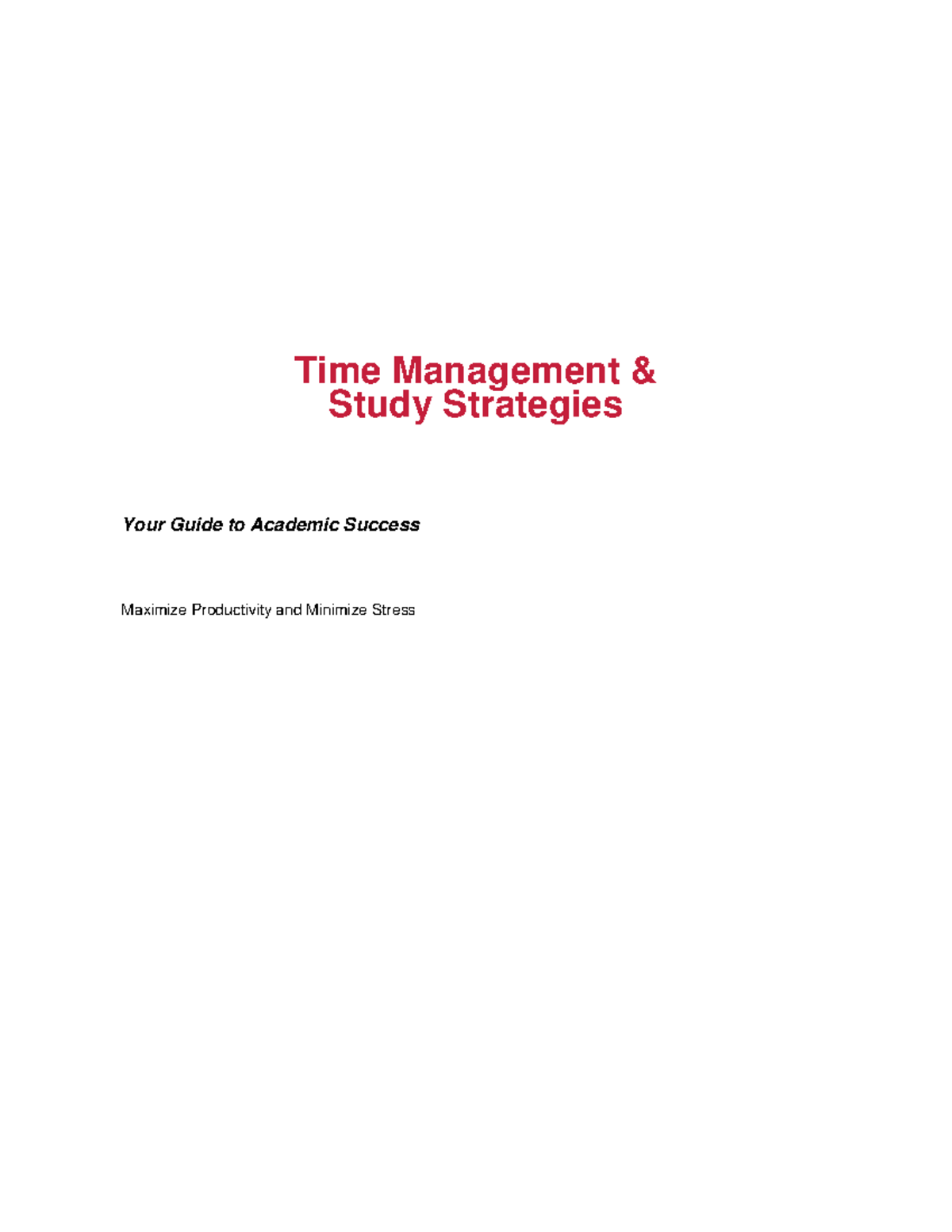 Time Management & Study Strategies: Your Guide to Academic Success ...