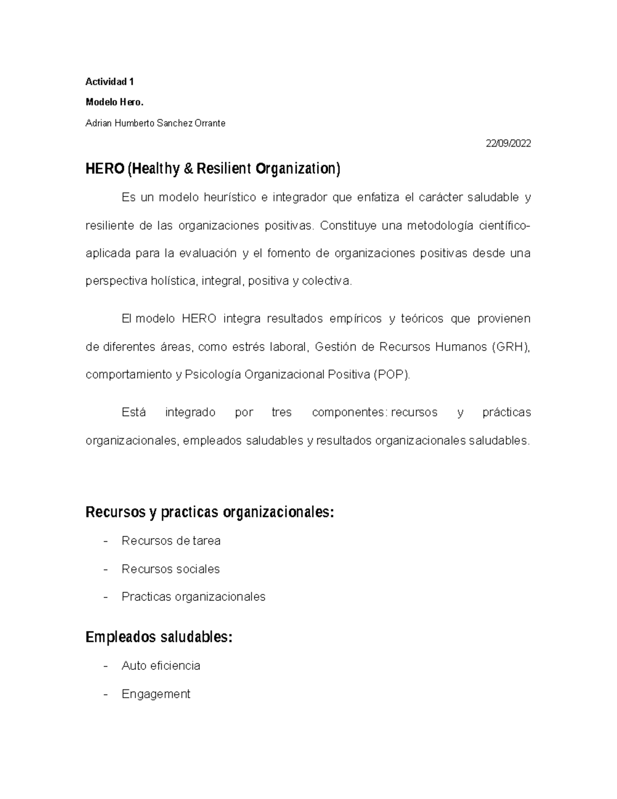 Modelo HERO en la Universidad Tecmilenio: Actividad 1 y Recomendaciones ...