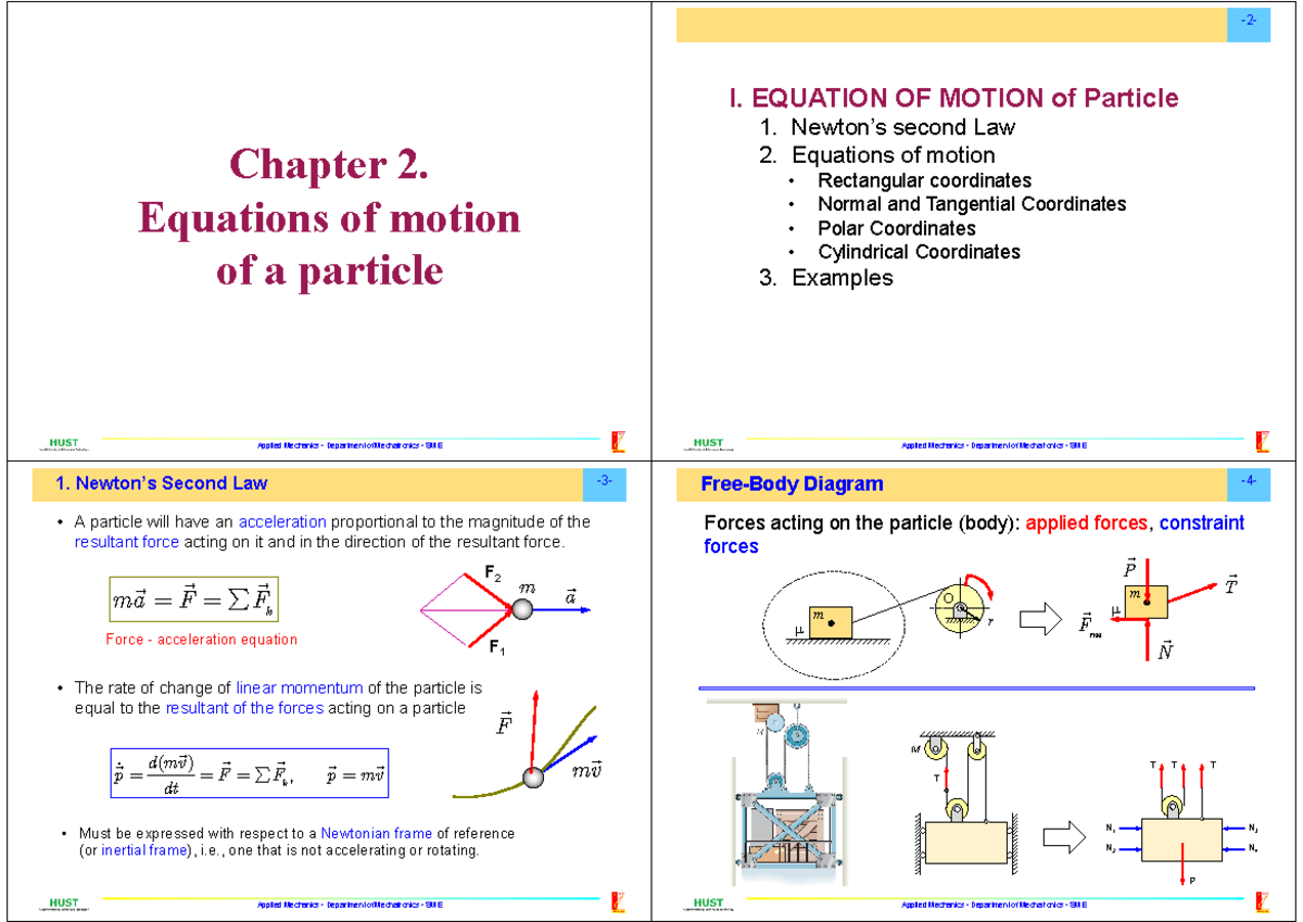P3-chapter 2 Equations of motion of particle - Applied Mechanics ...