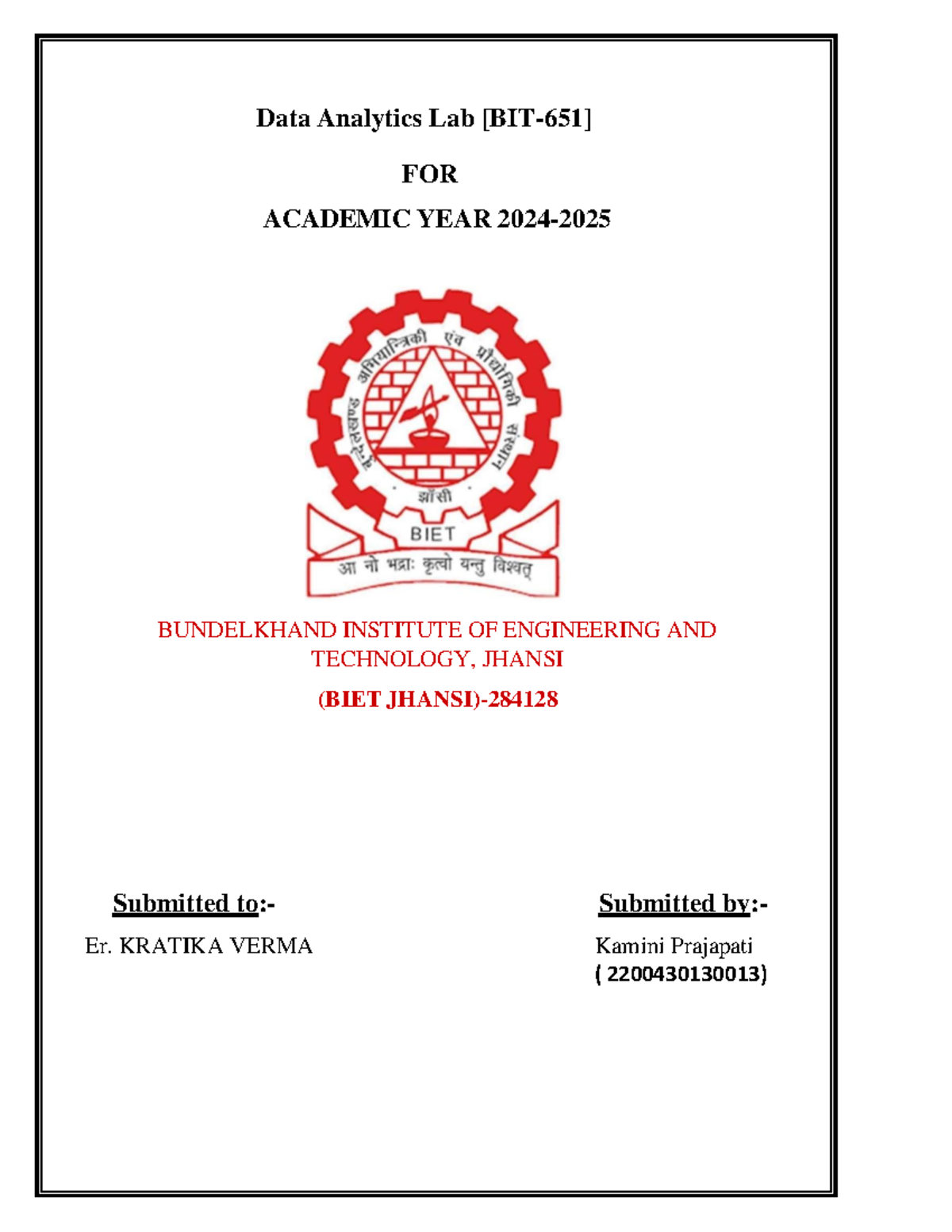Data Analytics Lab (BIET) - Practical Exercises and Operations in R ...
