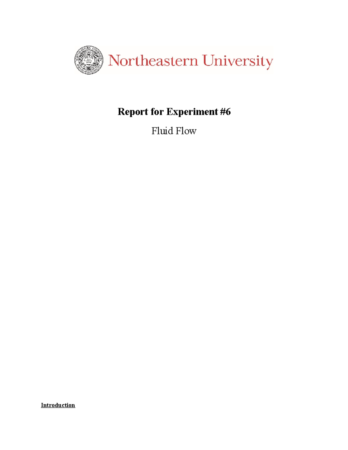 Lab report 6 - Fluid flow experiment analysis and results - Studocu