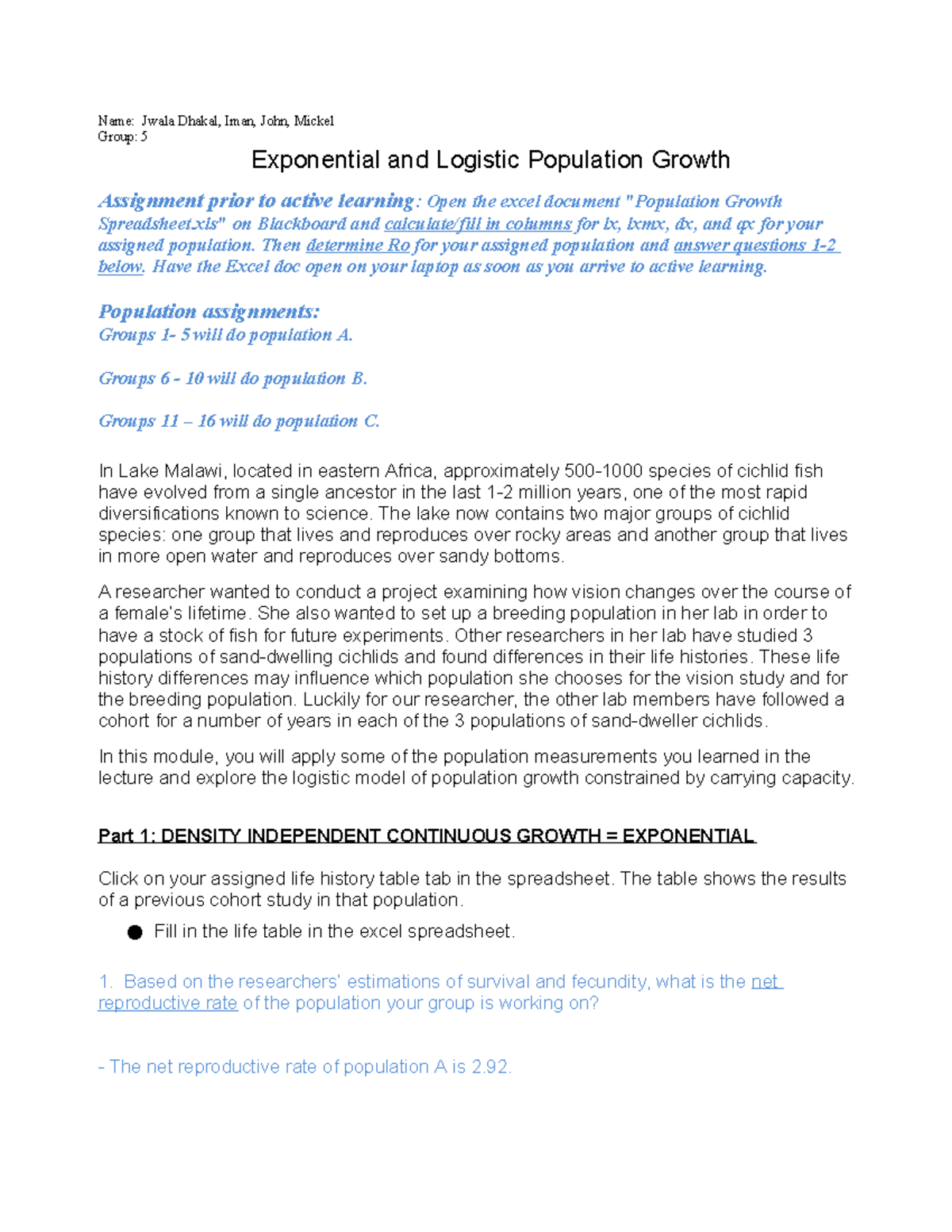 Modified Module 10 - Population Growth (Logistic & Exponential ...