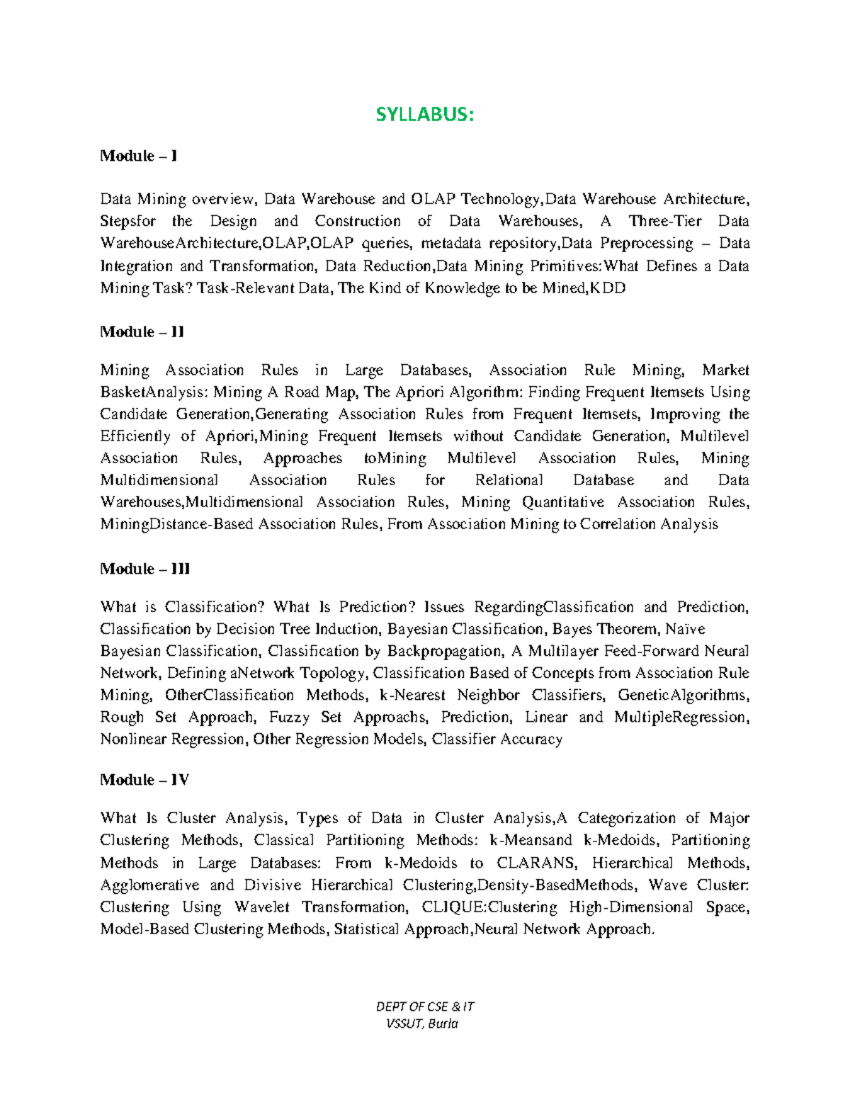 DWDM Notes 1-5: Data Mining, Warehousing & OLAP Overview - CSE IT - Studocu