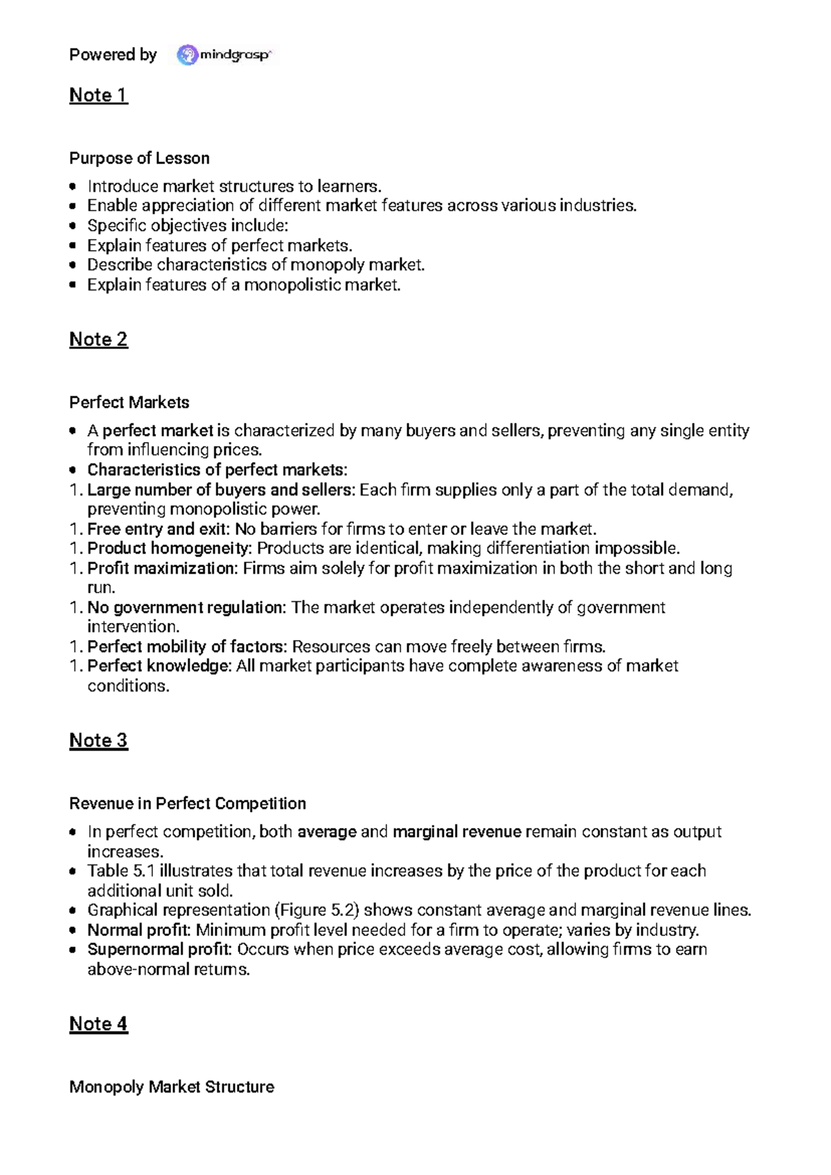 Market Structures Overview: Perfect Competition & Monopoly (Course Code ...