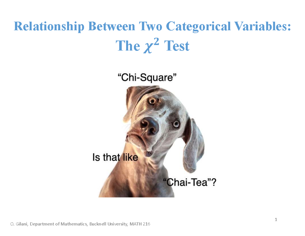 MATH 216 Chapter 25 Notes: Analyzing Categorical Variables with 𝜒² Test ...