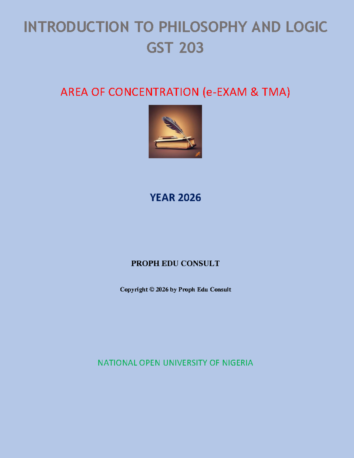 Introduction to Philosophy and Logic: GST 203 TMA Guide 2026 - Studocu