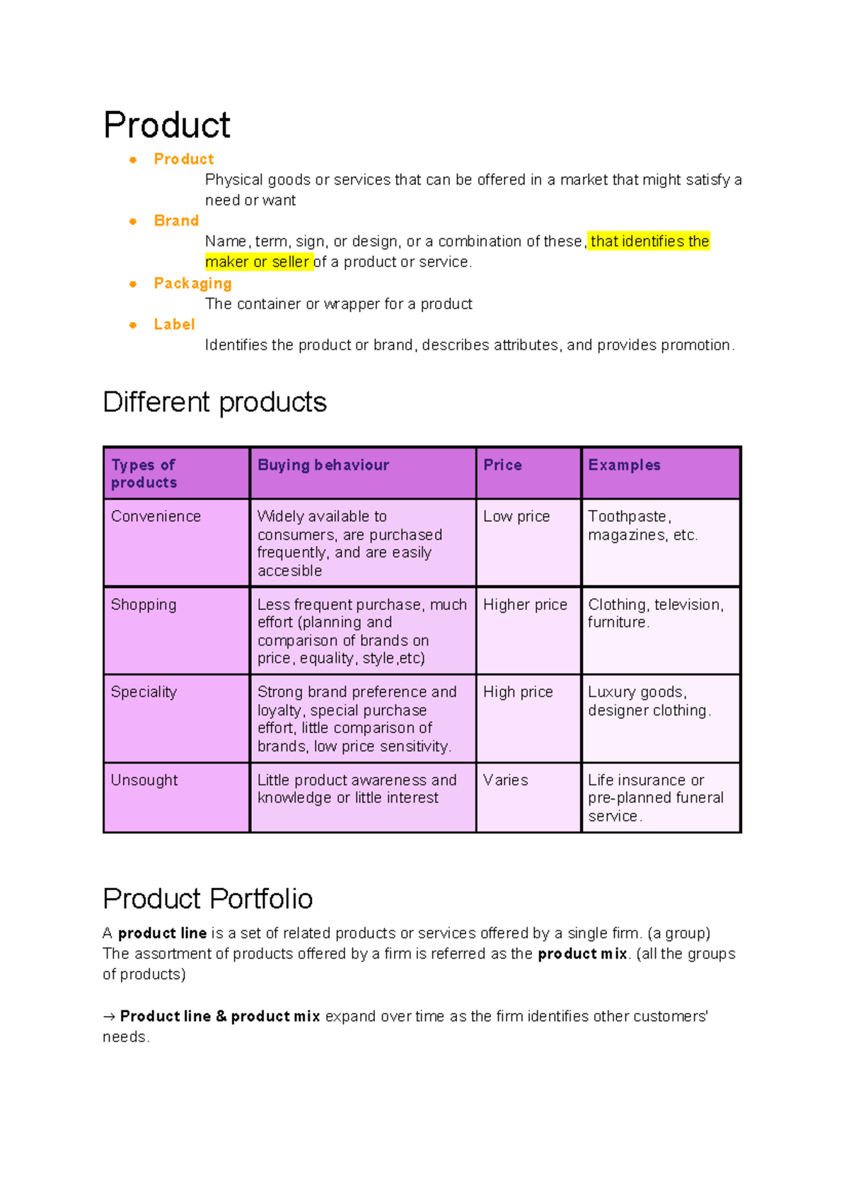 Product Management Concepts: Goods, Branding, and Lifecycle Analysis ...