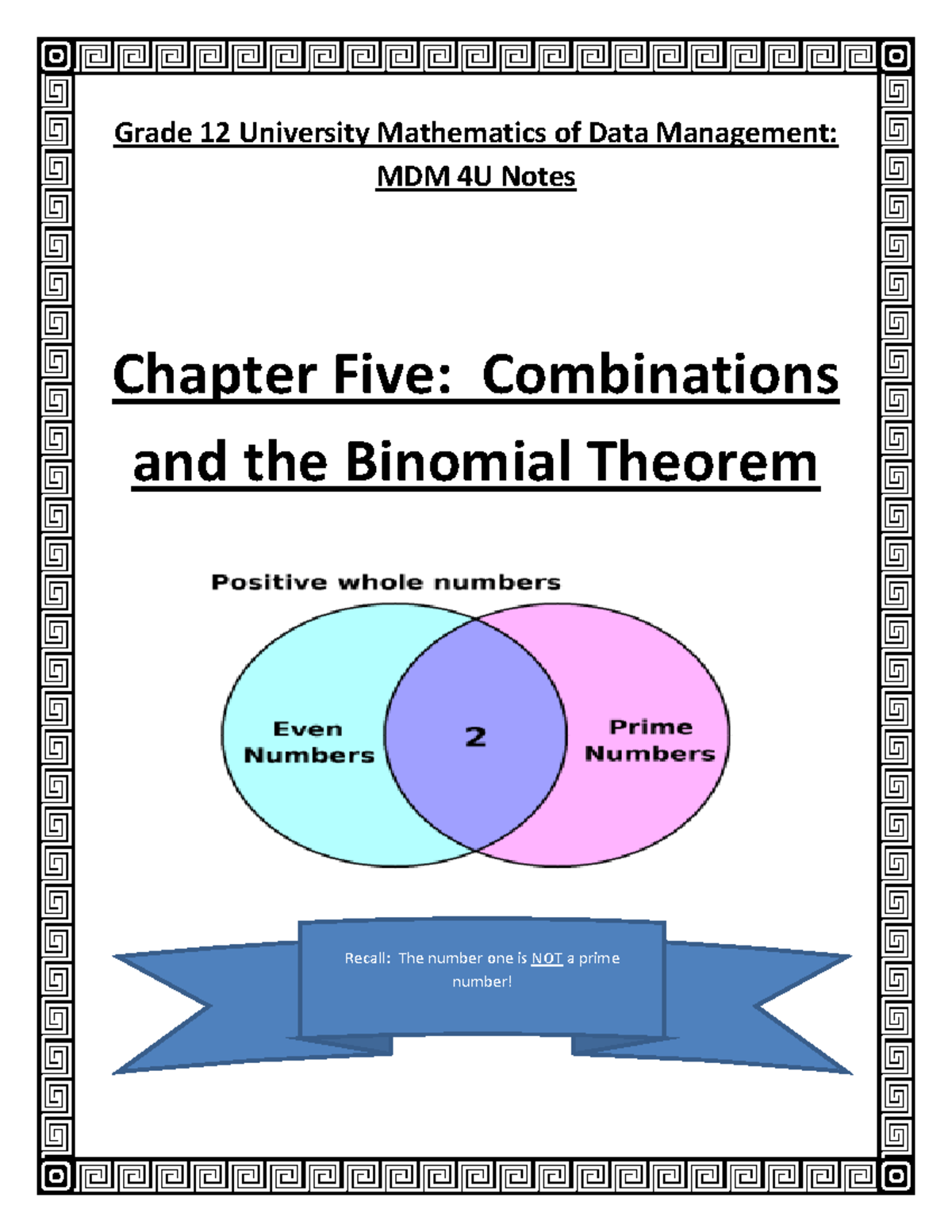 Unit 5 - Grade 12 MDM 4U: Combinations & Binomial Theorem Solutions ...