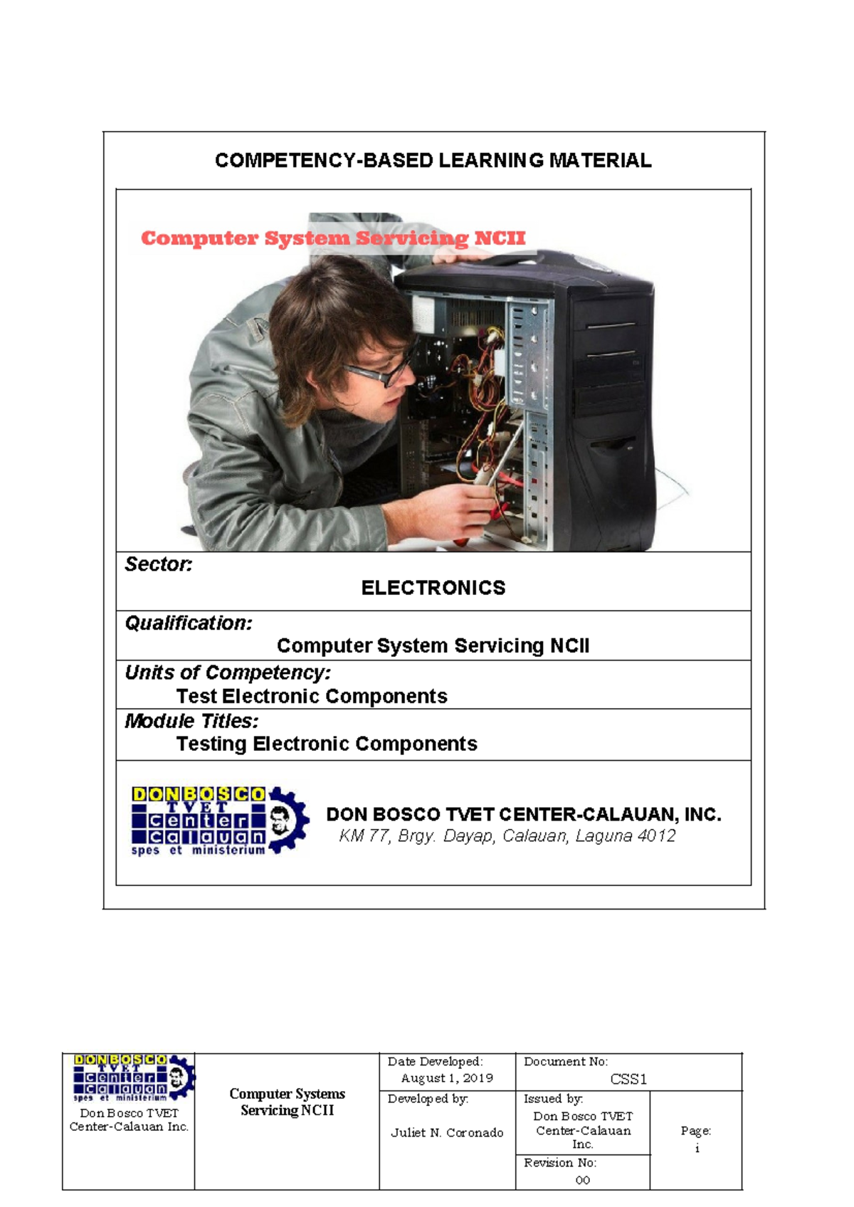 Testing Electronic Components - Computer System Servicing NCII - Studocu