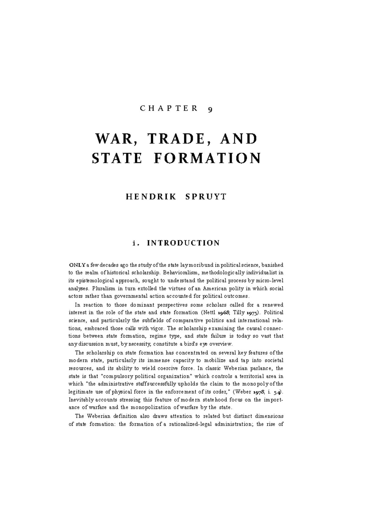 War, Trade, and State Formation: Chapter 9 Overview (C H A P T E R 9 ...