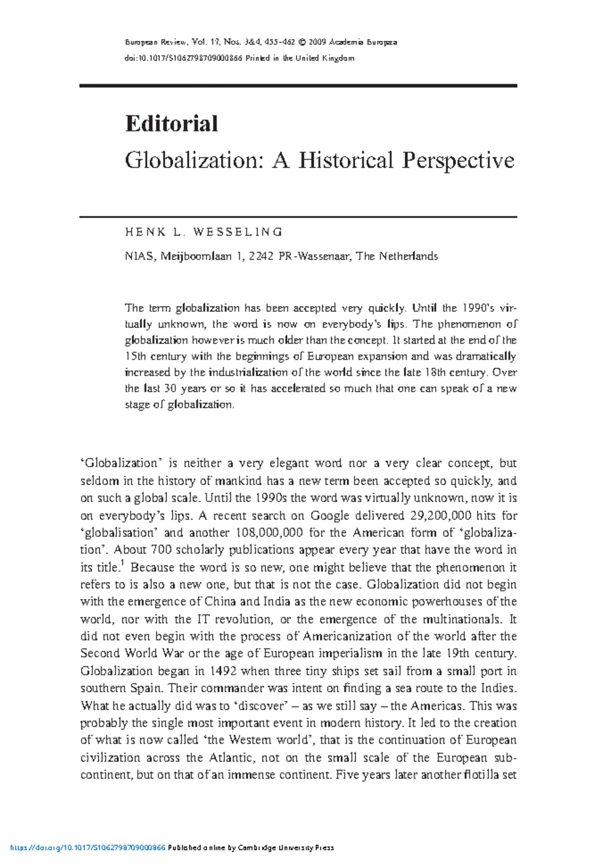 Politics of globalisation GE - Politics of Globalisation UNIT- 1 ...