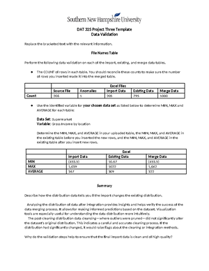 [Solved] describe how to complete a data quality assessment by ...