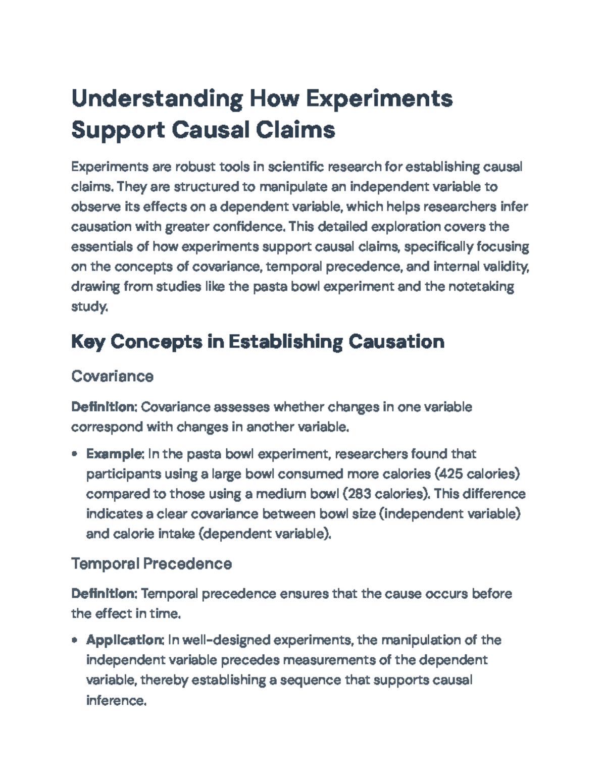 Understanding Experiments for Causal Claims in Research - Understanding ...