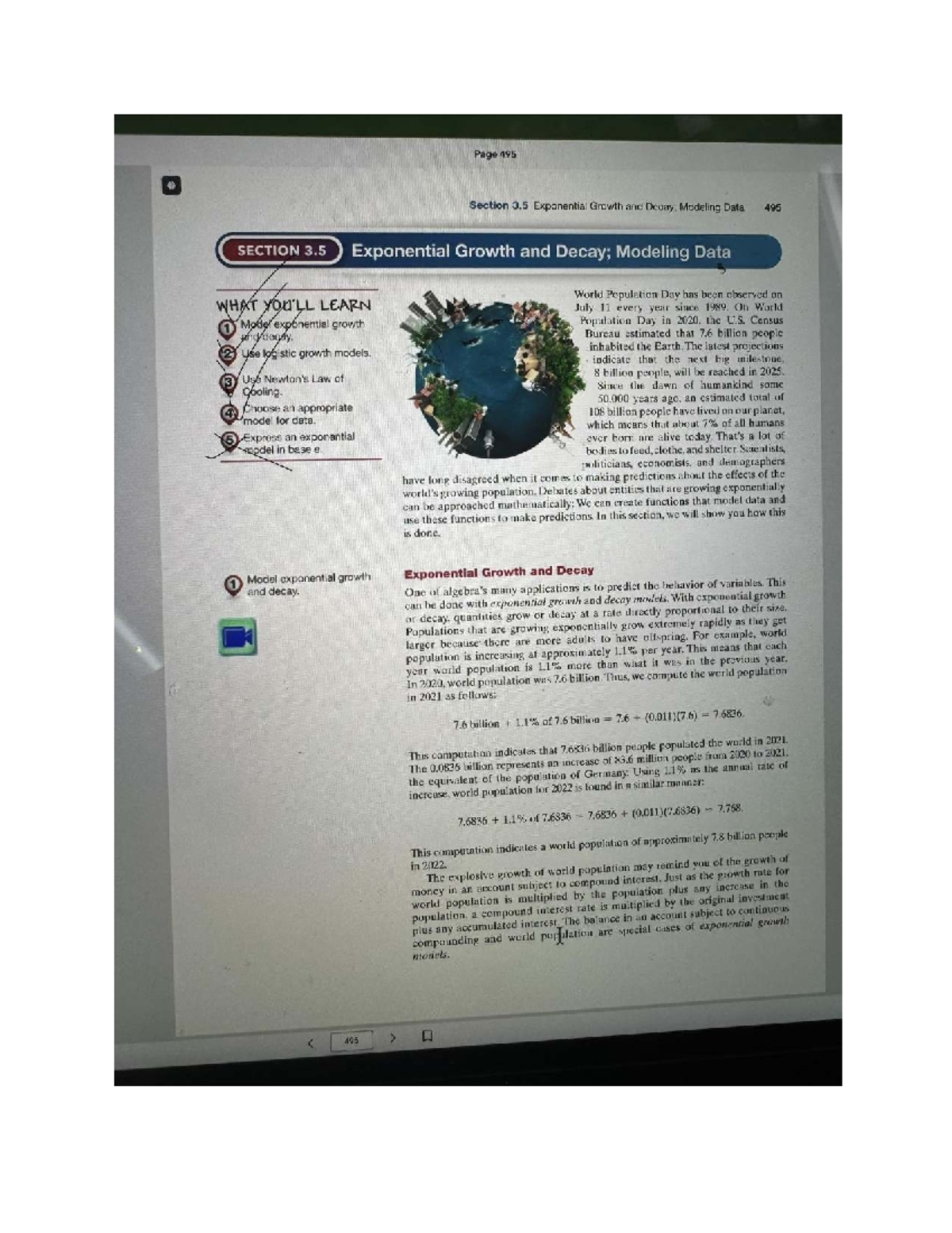 3.5 Exponential Growth & Modeling Data - Key Concepts and Examples ...