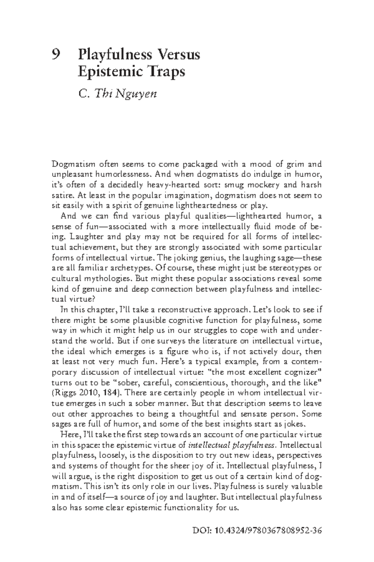 Intellectual Playfulness: Navigating Epistemic Traps in Philosophy ...