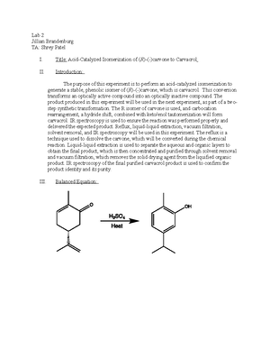 Chem2212L Experiment 4 Acidic vs. Basic Conditions in the Nucleophilic ...