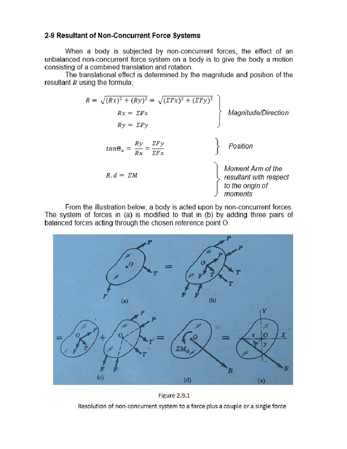 Module 8: Resultant of Non-Concurrent Force Systems Analysis - Studocu