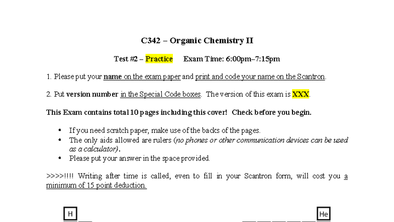 C342 Organic Chemistry II Practice Exam 2: Test Questions & Answers ...