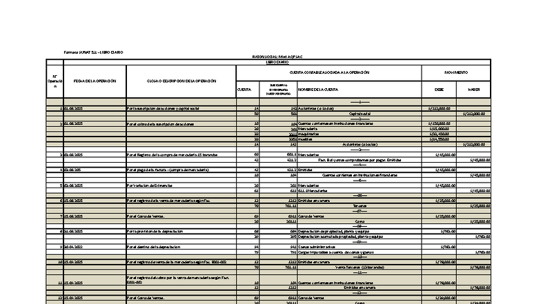Formato SUNAT 5.1: Monografía del Libro Diario de Misti AQP SAC - Studocu
