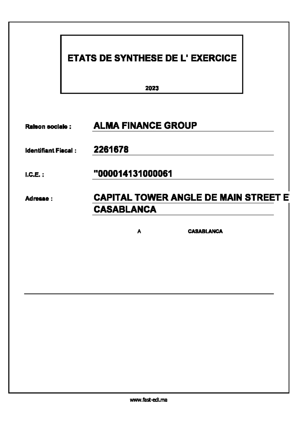 ALMA Finance Group Financial Statements Summary 2023 - Studocu