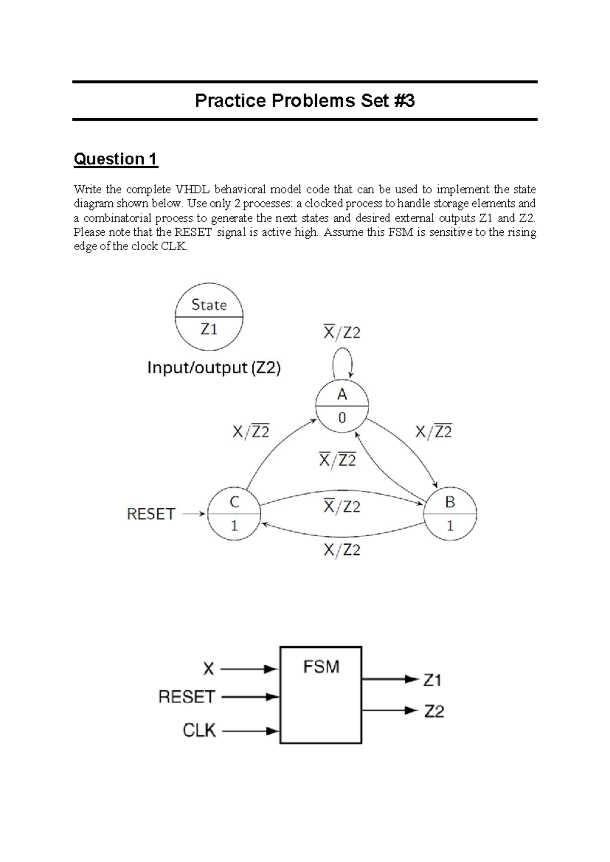 ELEC2311 VHDL Behavioral Model Practice Problems Set - Studocu
