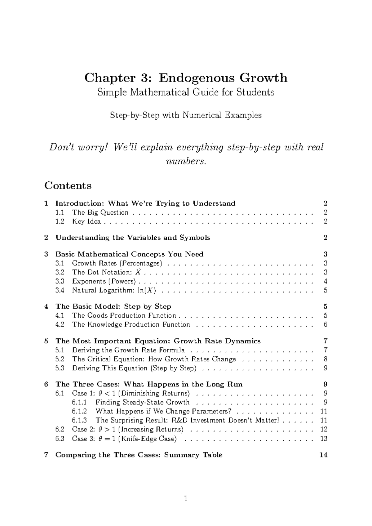Chapter 3: Endogenous Growth - A Simple Math Guide with Examples - Studocu