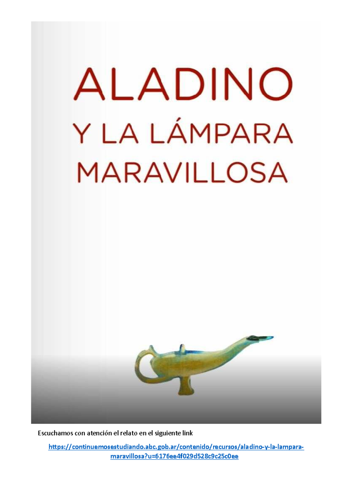 Escuchamos el Relato de Aladino: Actividades y Reflexiones - Studocu