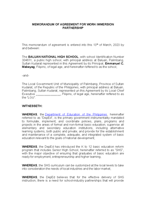Immersion Deployment PLAN - Republic of the Philippines Department of ...