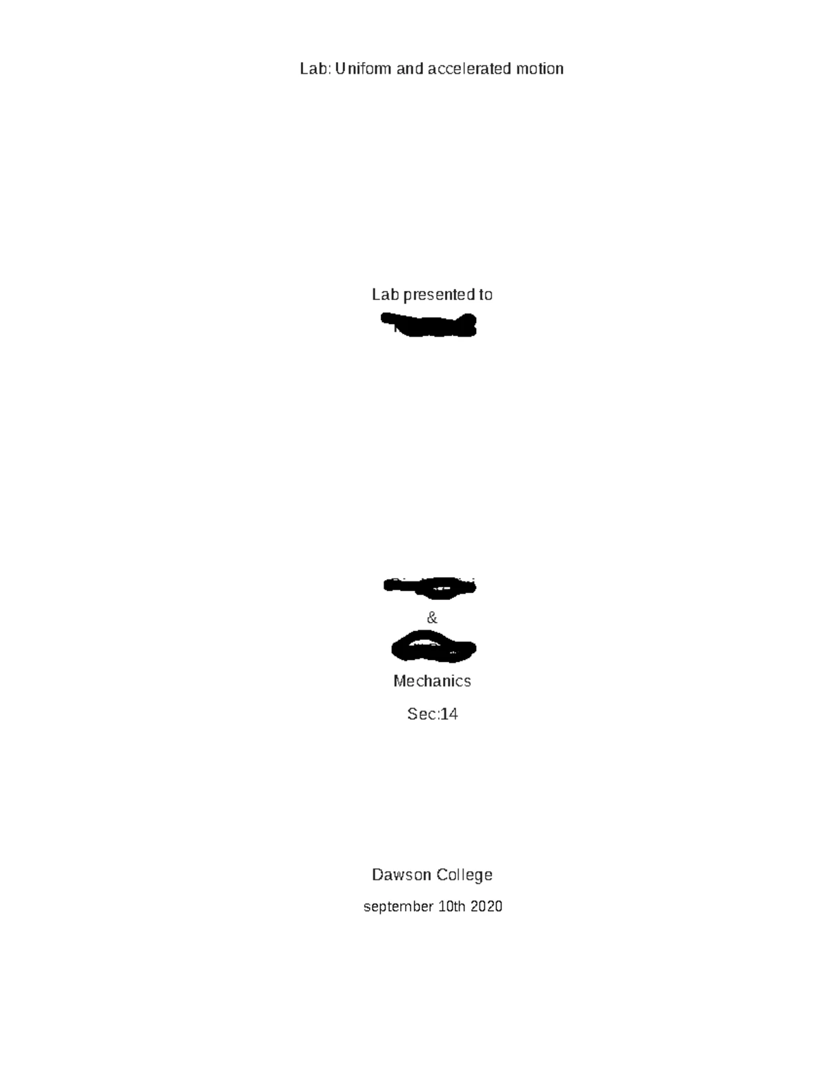 Sample Final Exam Physics 203-NYA-05 Mechanics Overview - Studocu