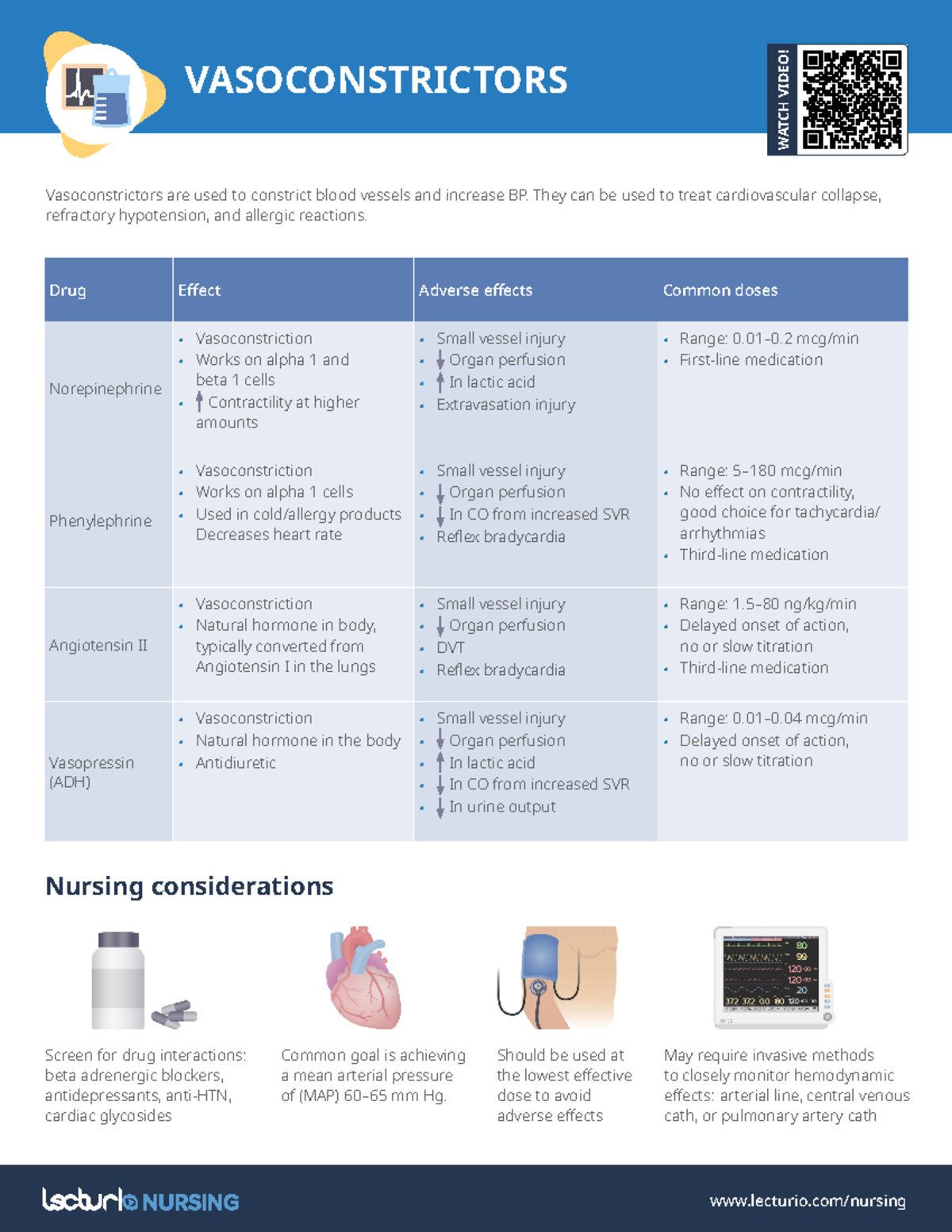 Nursing CS Vasoconstrictors: Key Considerations & Drug Information ...