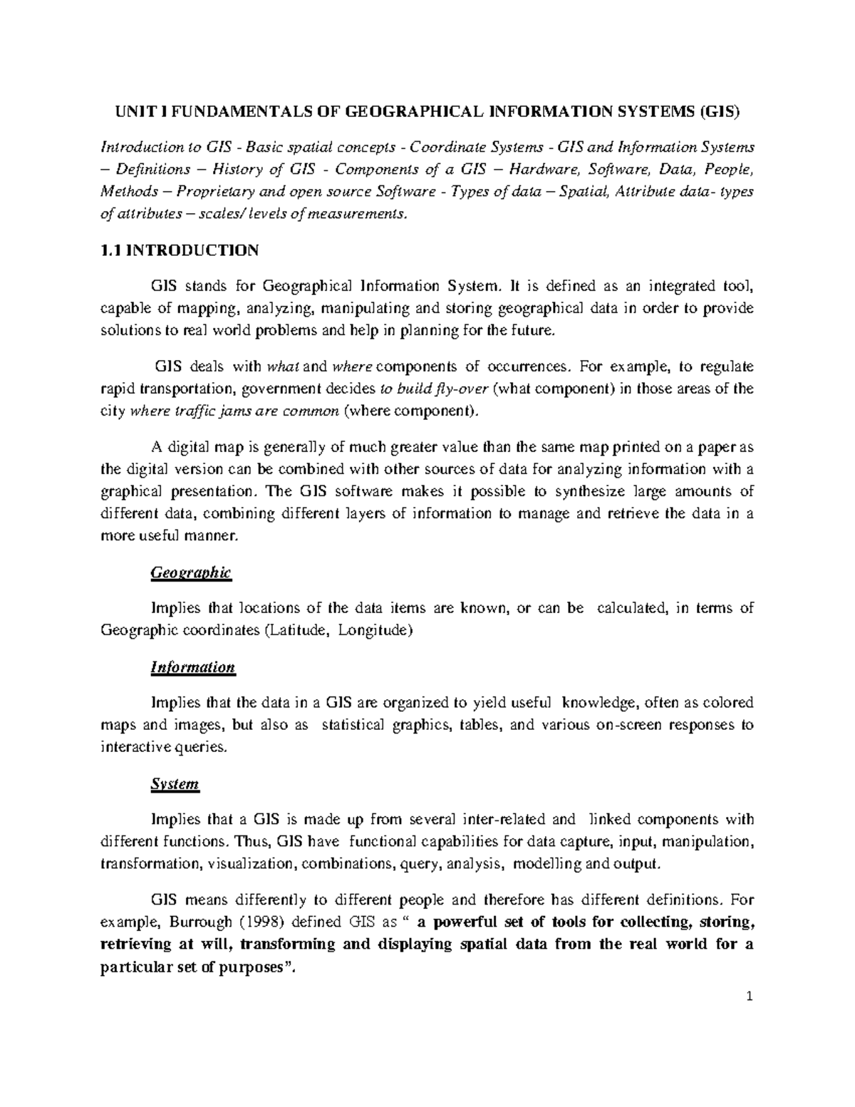 GIS Final Exam Notes: Key Concepts and Components for ALL Units - Studocu